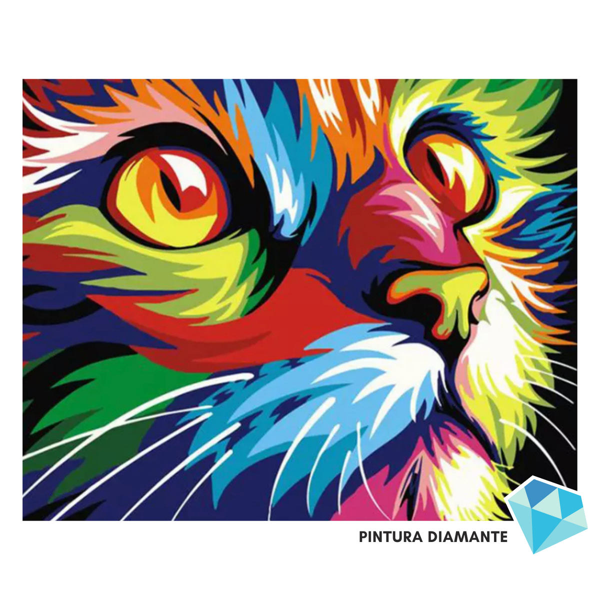 🐱 Gato de Colores - Pintura Diamante | Manualidad Artística ...