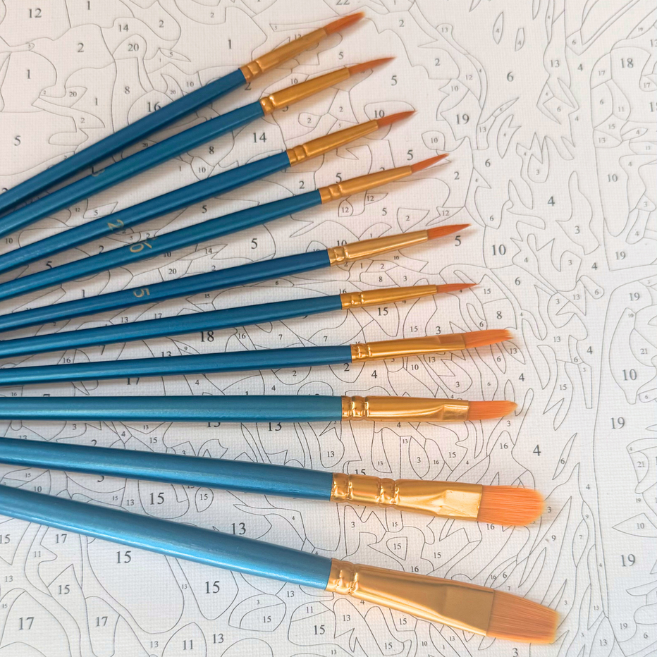 🖌️ Set de 9 Pinceles para Pintura por Números | Precisión y Calidad ...