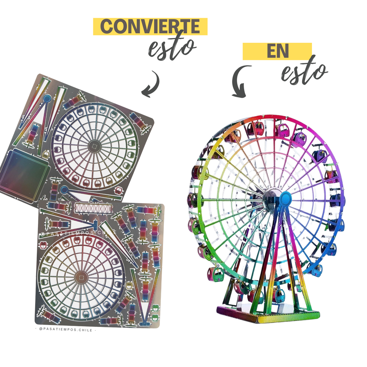 🎡 Puzzle 3D Metálico Rueda de la Fortuna | Modelismo Divertido ...