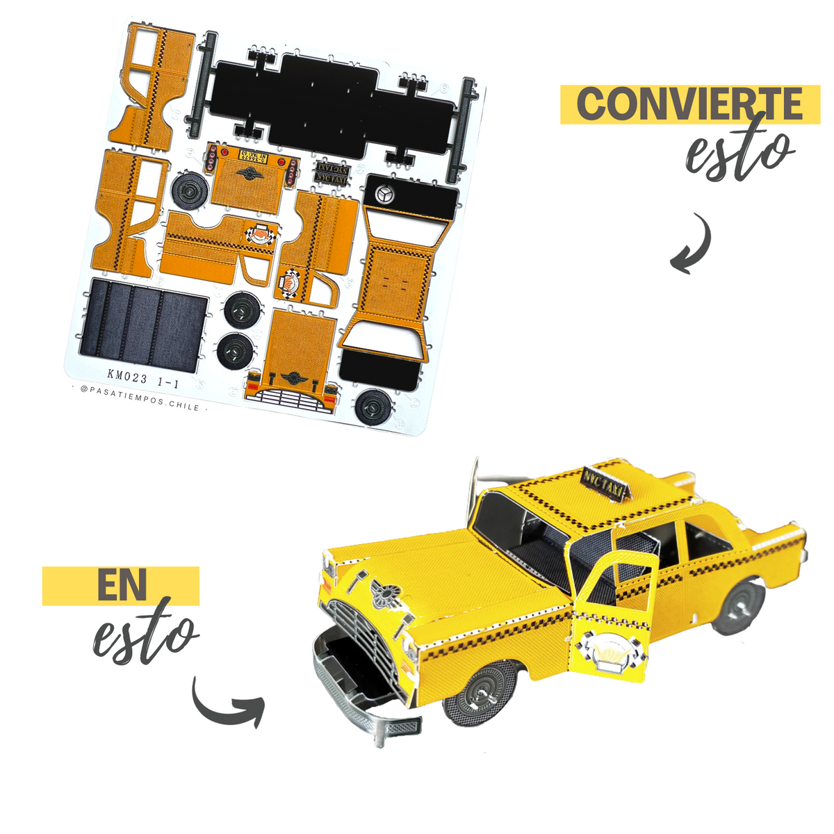 🚖 Puzzle 3D Metálico NYC Taxi | Modelismo Urbano – Pasatiempos Chile