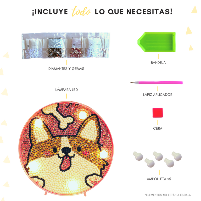 🐶 Lámpara con Diamantes Perrito | Luz y Brillo para tu Espacio ...